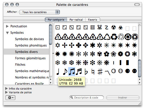 TextMate : bundle CSS, commande "Convertir la sélection en Unicode ...